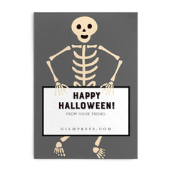 Skeleton Halloween Gift Tag – Gilm Press